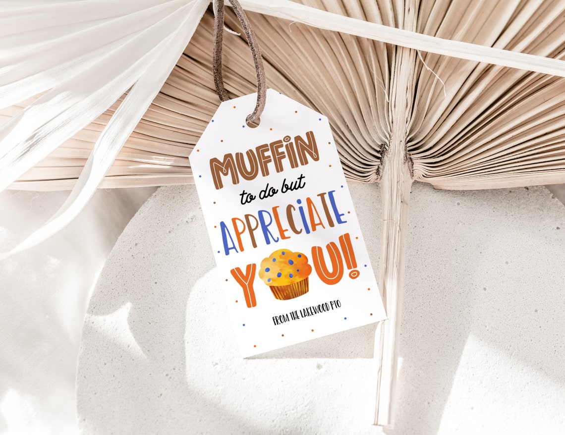 Muffin to Do but Appreciate You Editable Gift Tag, Employee ...