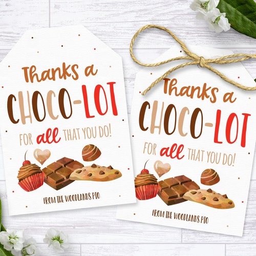 Chocolate Thank You Sign Appreciation Week Teacher Staff - Etsy