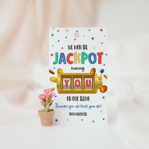 Lottery Appreciation Gift Tag, We Won the Jackpot Having You in Our ...