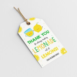 Editable Lemon Thank You Gift Tag Making Lemonade Out of - Etsy