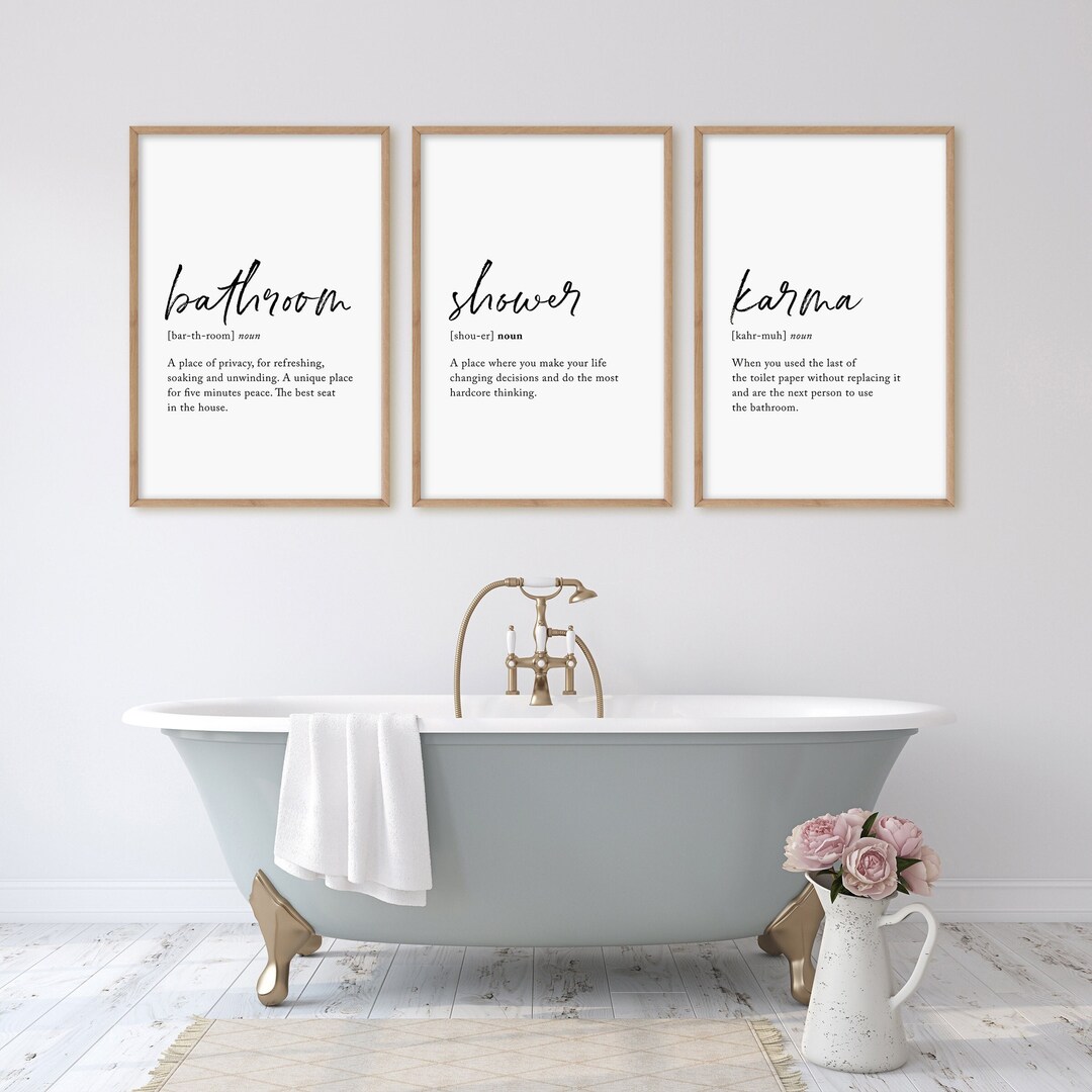 Funny Bathroom Decor, Bathroom Definition Prints, Karma Bathroom Sign ...