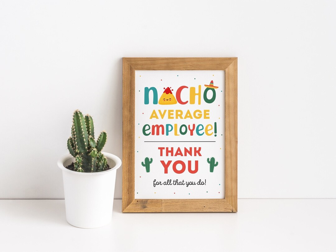 Nacho Average Employee Sign Company Staff Fiesta Decoration - Etsy