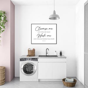 Cleanse Me and I Will Be Clean Printable Poster, Psalm 51:7 Christian ...