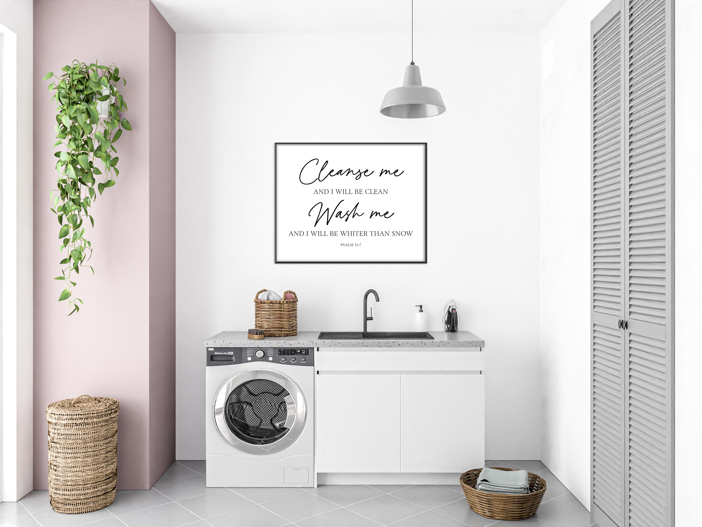 Cleanse Me and I Will Be Clean Printable Poster, Psalm 51:7 Christian ...