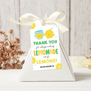 Editable Lemon Thank You Gift Tag, Making Lemonade Out of Lemons ...