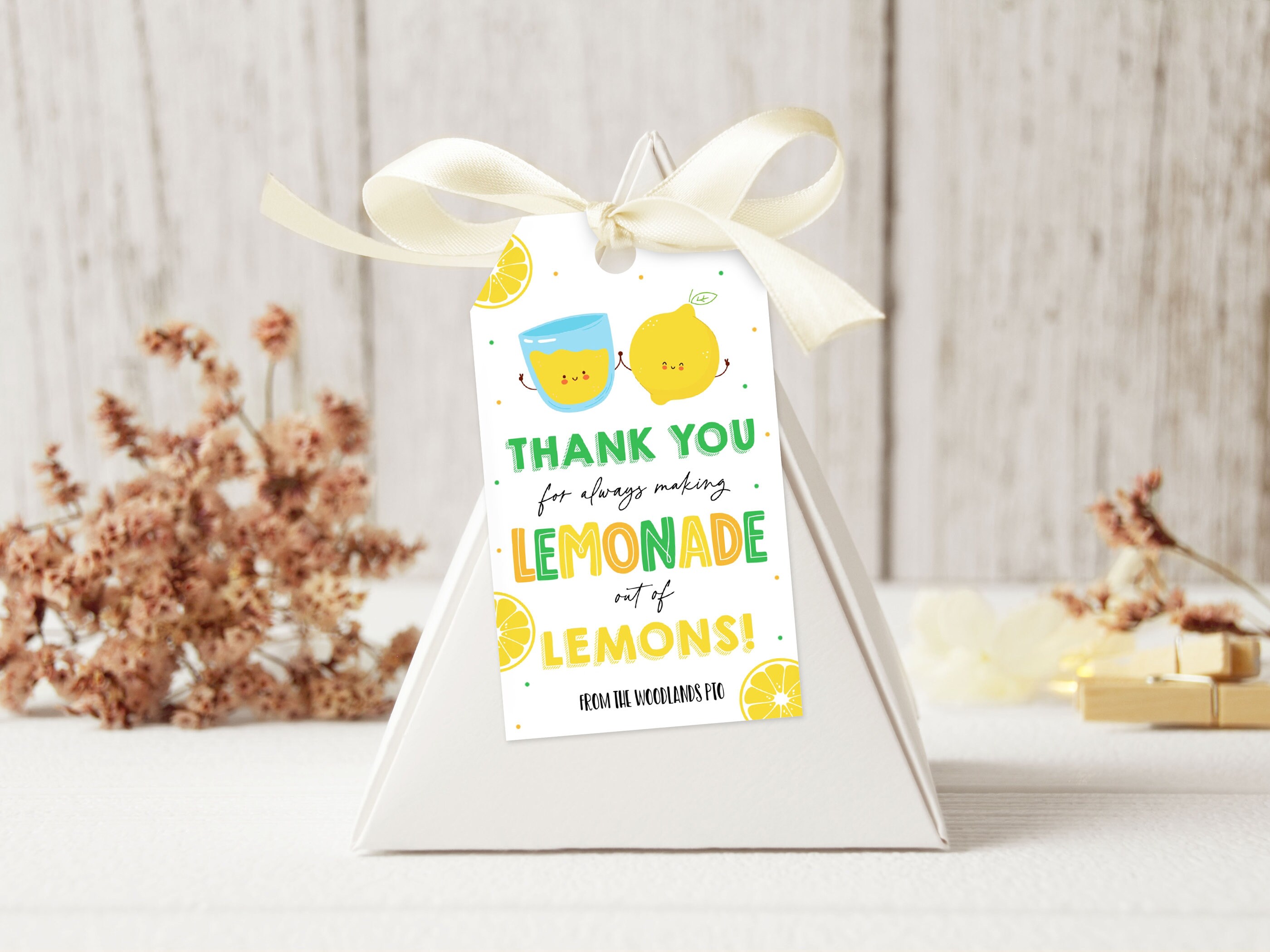 Editable Lemon Thank You Gift Tag, Making Lemonade Out of Lemons ...