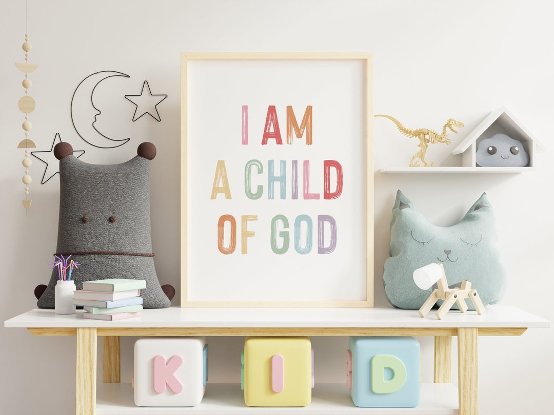 I Am A Child of God Wall Art, Pastel Nursery Print, Christian Nursery ...
