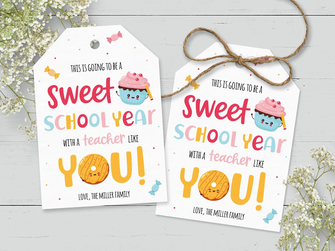 First Day of School Teacher Gift Tag Sweet School Year Back - Etsy