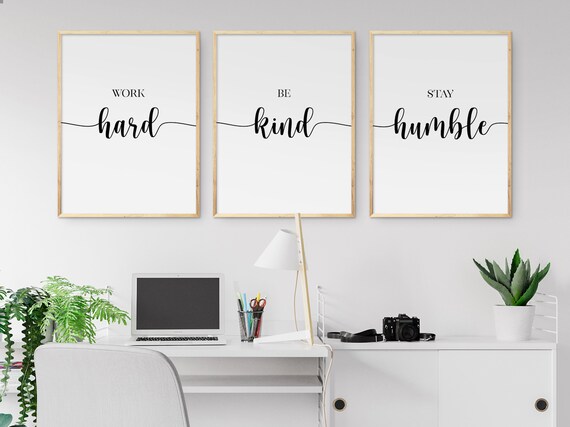 Home & Living Bedroom Prints Set of 3 Modern Office Decor Motivational ...