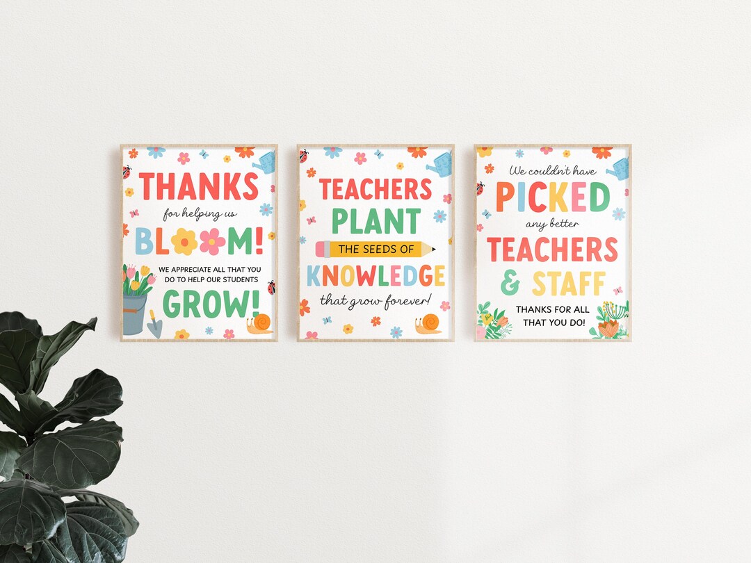 Floral Theme Teacher Appreciation Week Poster, Thanks for Helping Us ...