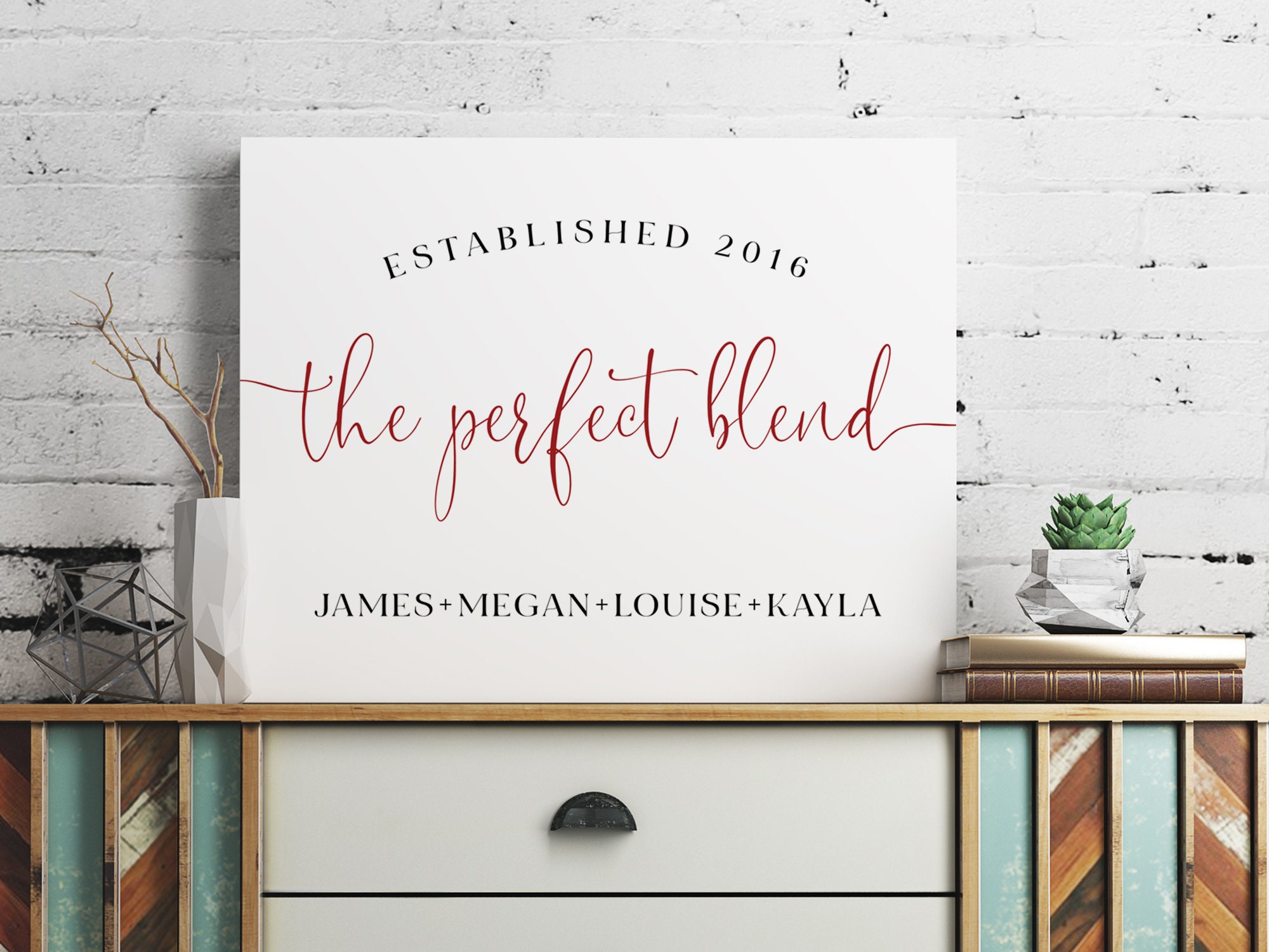 The Perfect Blend Sign Personalized Family Name Sign Family | Etsy ...