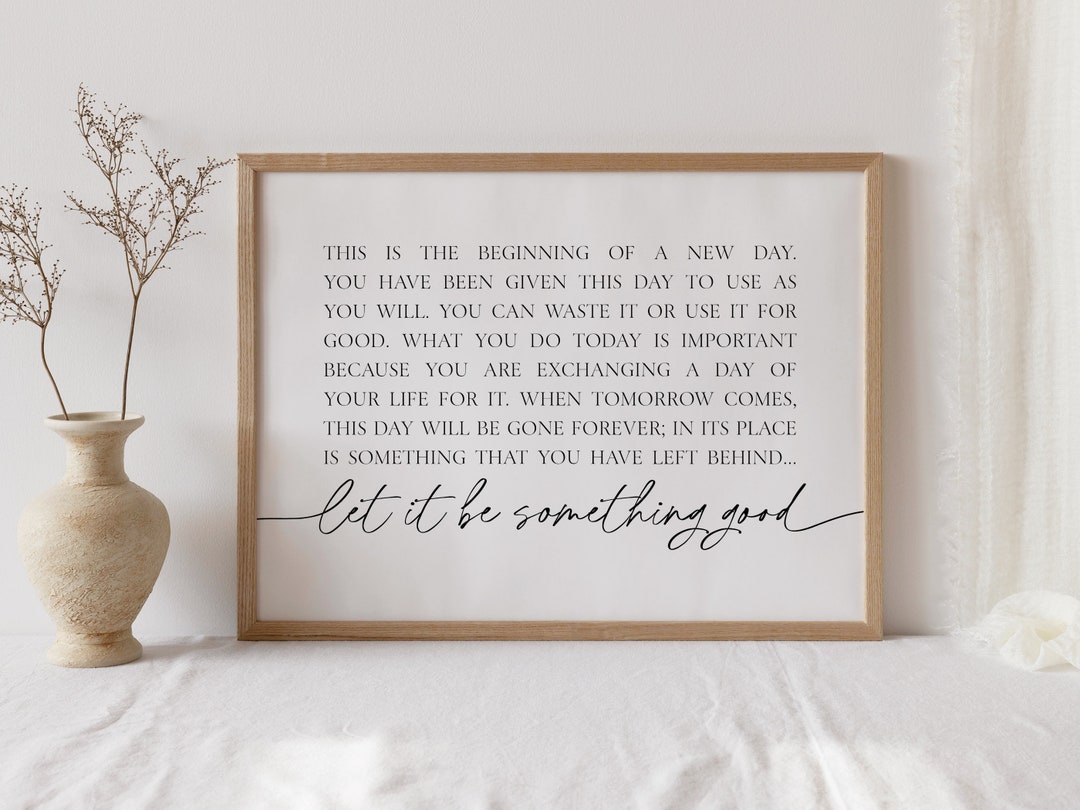 This is the Beginning of A New Day Sign, Inspirational Wall Art, New ...