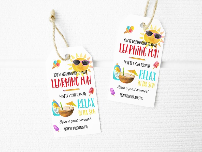Teacher Appreciation Summer Gift Tag School's Out Summer | Etsy