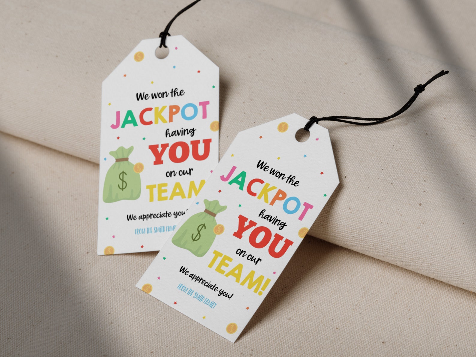 Lottery Appreciation Gift Tag We Won the Jackpot Having You | Etsy