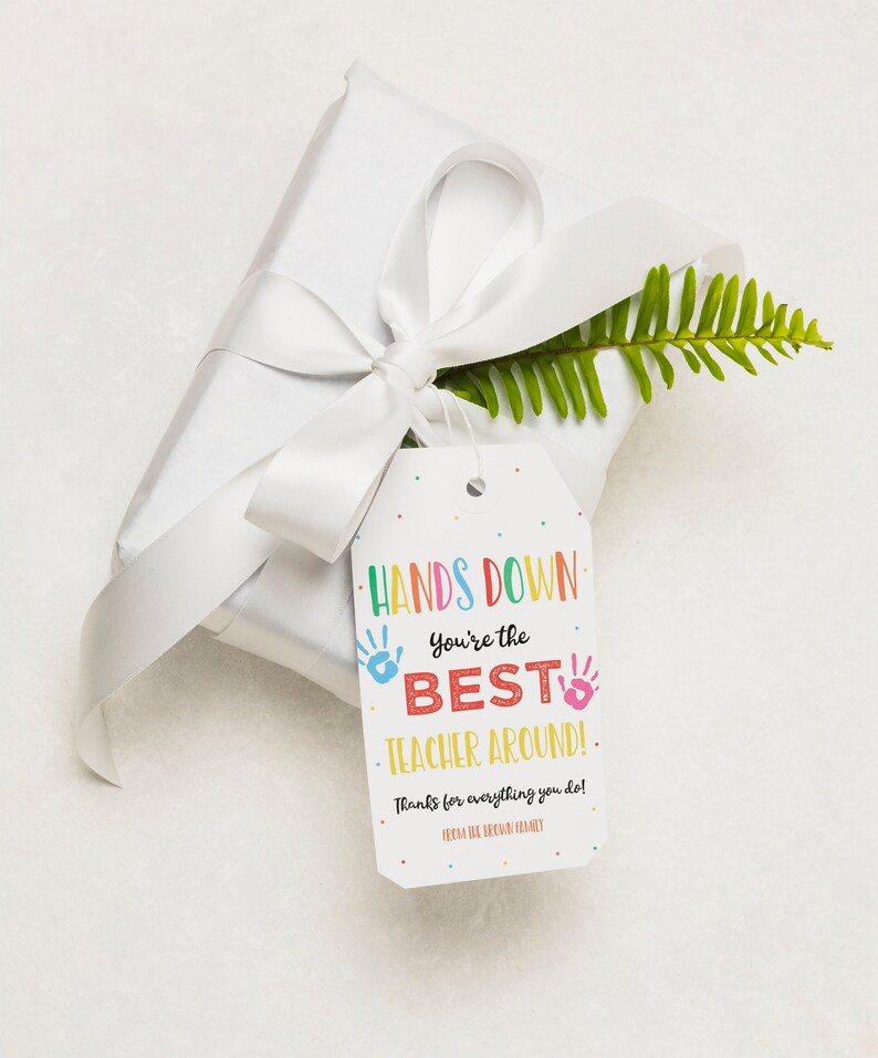 Editable Hands Down You're the Best Around Teacher - Etsy