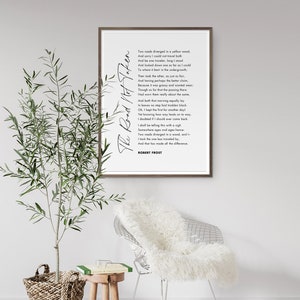 Robert Frost the Road Not Taken Print, Poem Wall Art, Literature Gifts ...