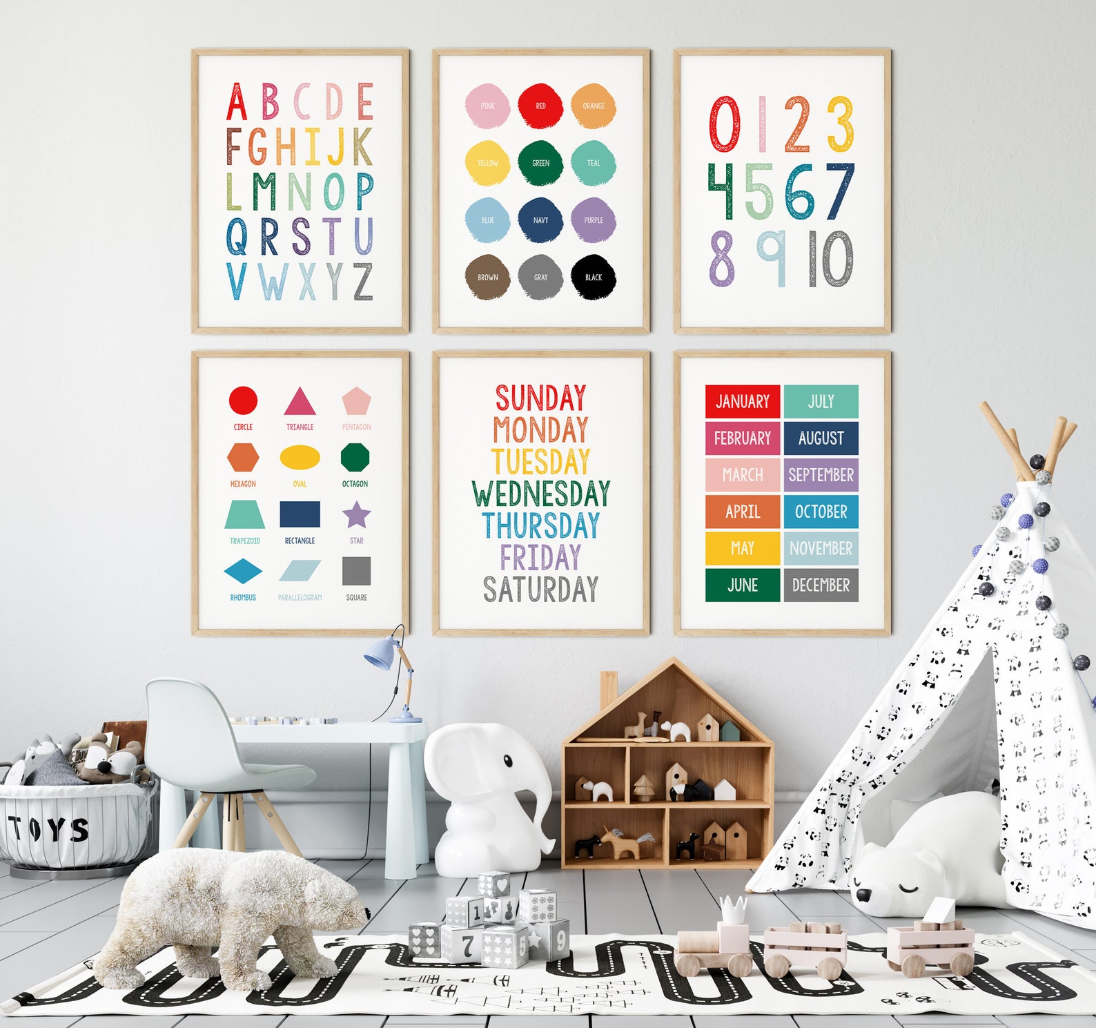 Rainbow Classroom Decor Set of 6 Educational Prints Colorful - Etsy
