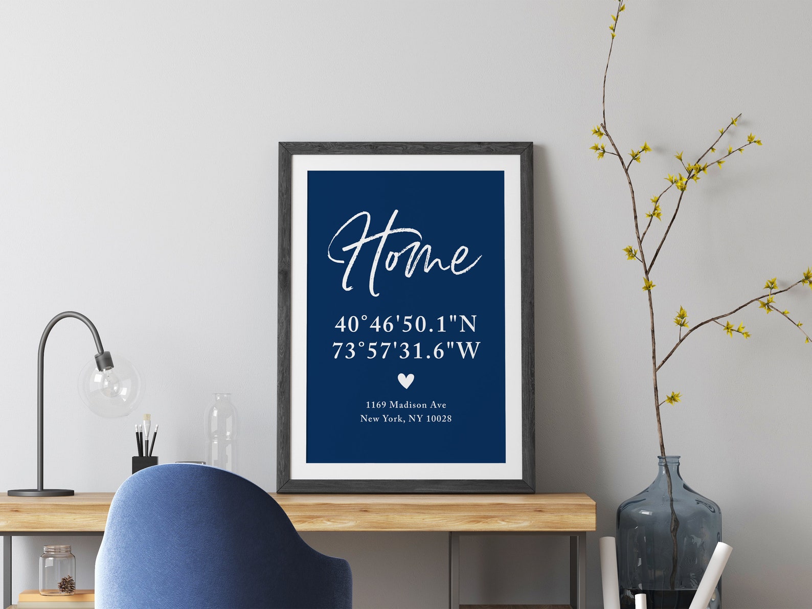 Custom Home Coordinates Sign, Personalized Home Address Print ...