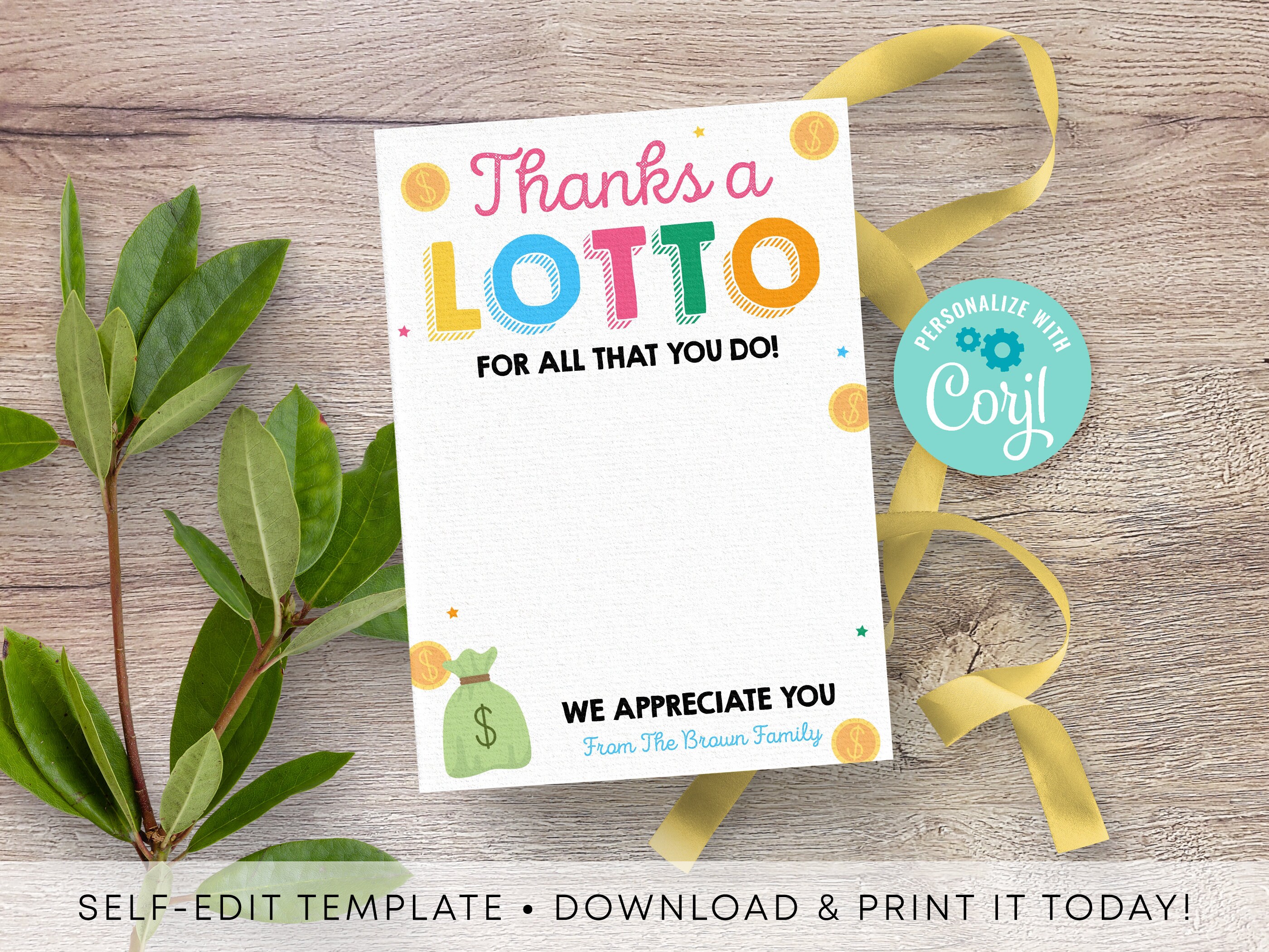 Lottery Gift Card Holder Thanks A Lotto Gift for Nurse - Etsy UK