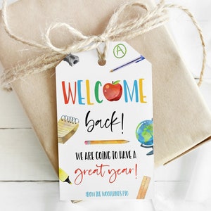 Welcome Back to School Gift Tag Editable First Day of School - Etsy