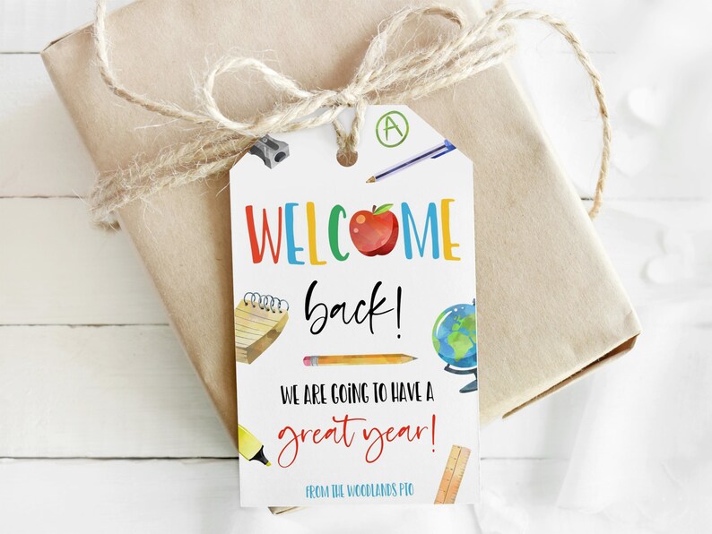 Welcome Back to School Gift Tag Editable First Day of School - Etsy