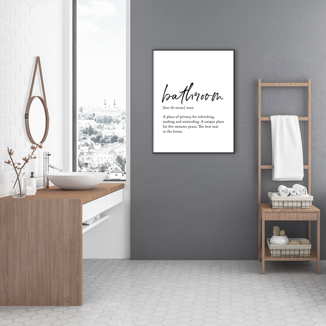 Funny Bathroom Decor, Bathroom Definition Prints, Karma Bathroom Sign ...