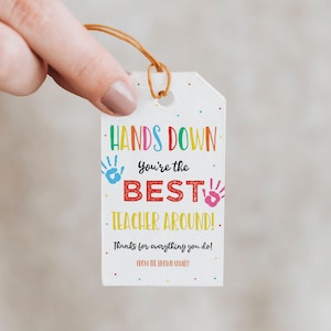 Editable Hands Down You're the Best Around Teacher - Etsy