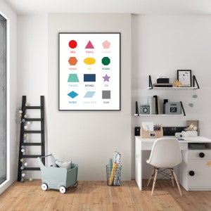 Rainbow Classroom Decor, Set of 6 Educational Prints, Colorful Alphabet ...