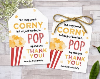 Popcorn Thank You - Etsy