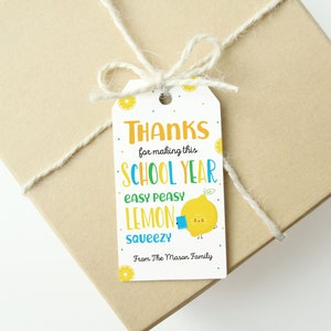 End of School Year Teacher Lemon Gift Tag Easy Peasy Lemon | Etsy