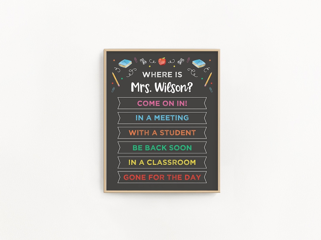 Where is the Teacher Editable Door Sign, Classroom Decor Printable ...