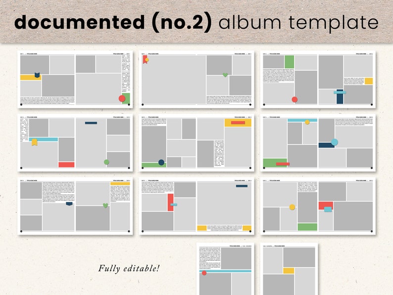 Square Photobook Template, Travel Journals Photoshop Templates, 12*12 ...
