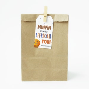 Muffin to Do but Appreciate You Editable Gift Tag, Employee ...