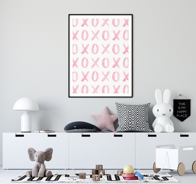 XOXO Poster Girl Nursery Decor XO Wall Art Hugs Kisses - Etsy