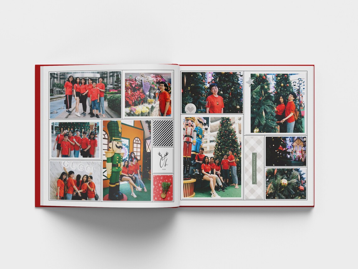 Square Photobook Template 1212 Digital Scrapbooking - Etsy