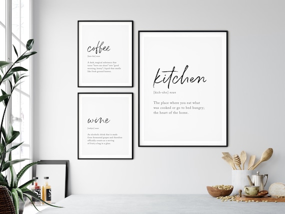 Funny Kitchen Signs Kitchen Definition Print Set of 3 Wall - Etsy