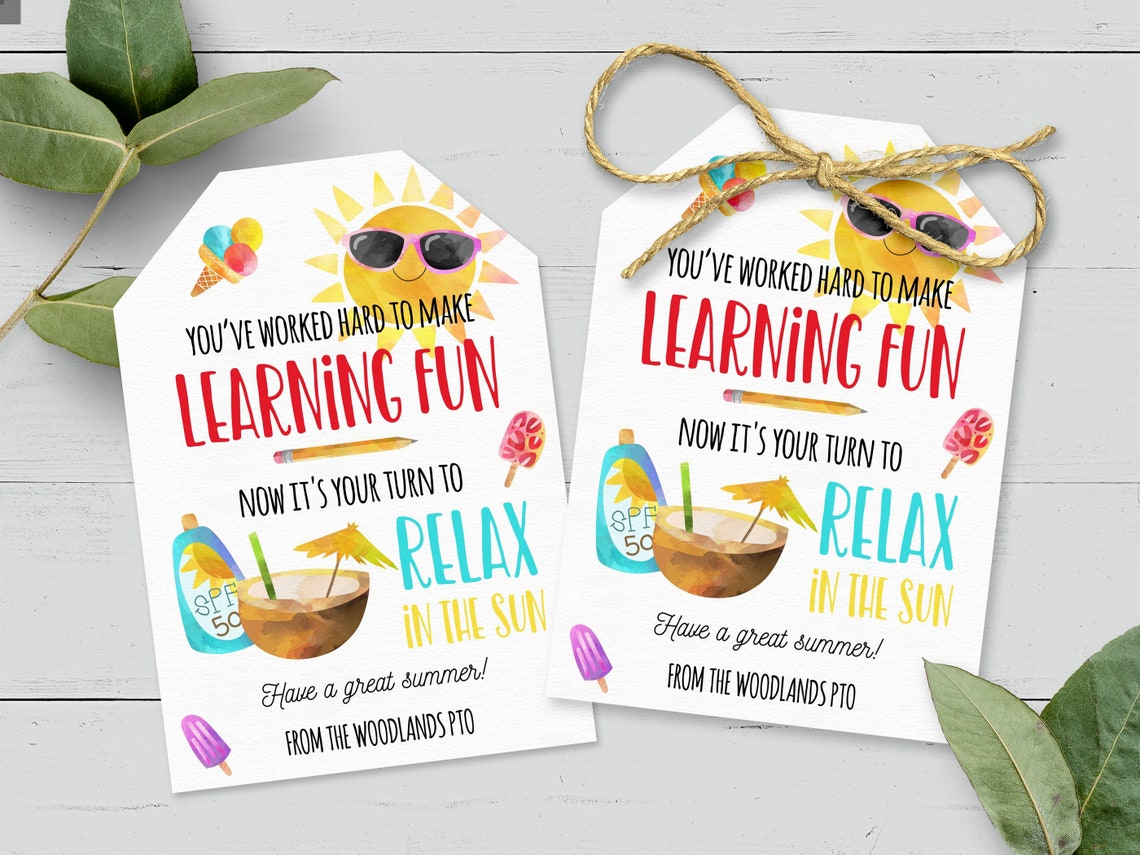 Teacher Appreciation Summer Gift Tag School's Out Summer | Etsy