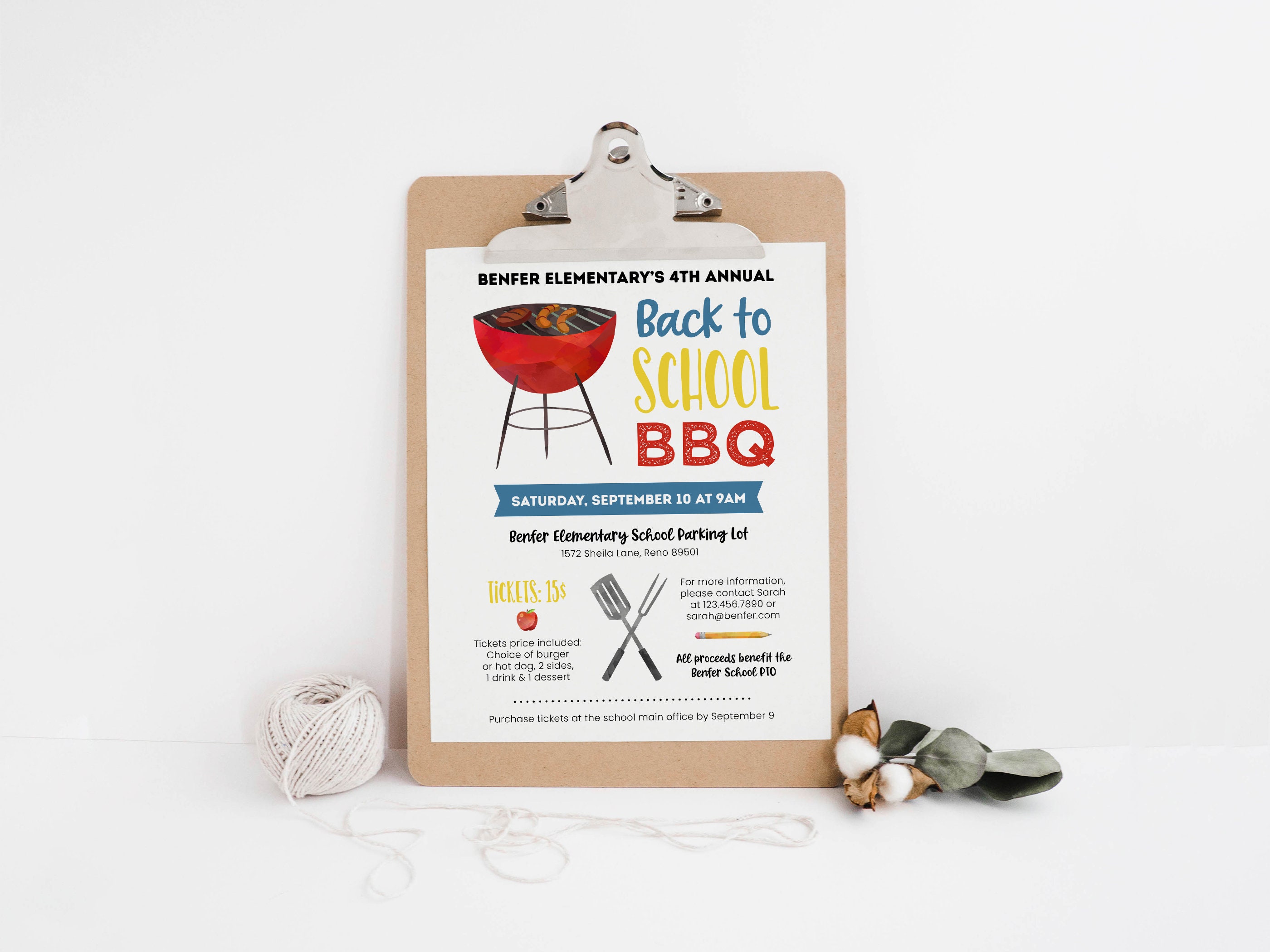 Back to School BBQ Flyer PTO PTA School Fundraiser Poster - Etsy