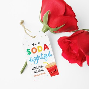 Soda Gift Tag, You Are Soda-lightful Teacher Nurse Appreciation Gift ...