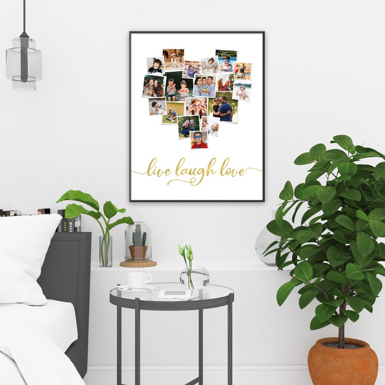 Heart Photo Collage Template, Heart Shaped Square Photo Templates ...