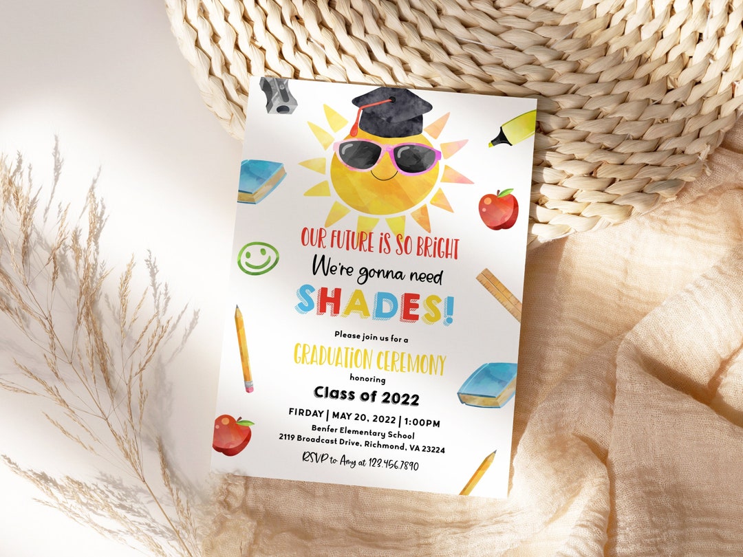 Kindergarten Graduation Invitation, Preschool Pre K Graduate Ceremony ...