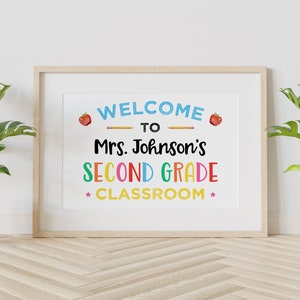 Classroom Welcome Sign, Editable Teacher Class Door Sign, Personalized ...