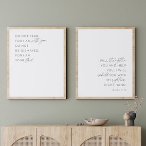 Bible Verse Wall Art Do Not Fear for I Am With You Sign, Set of 2 ...