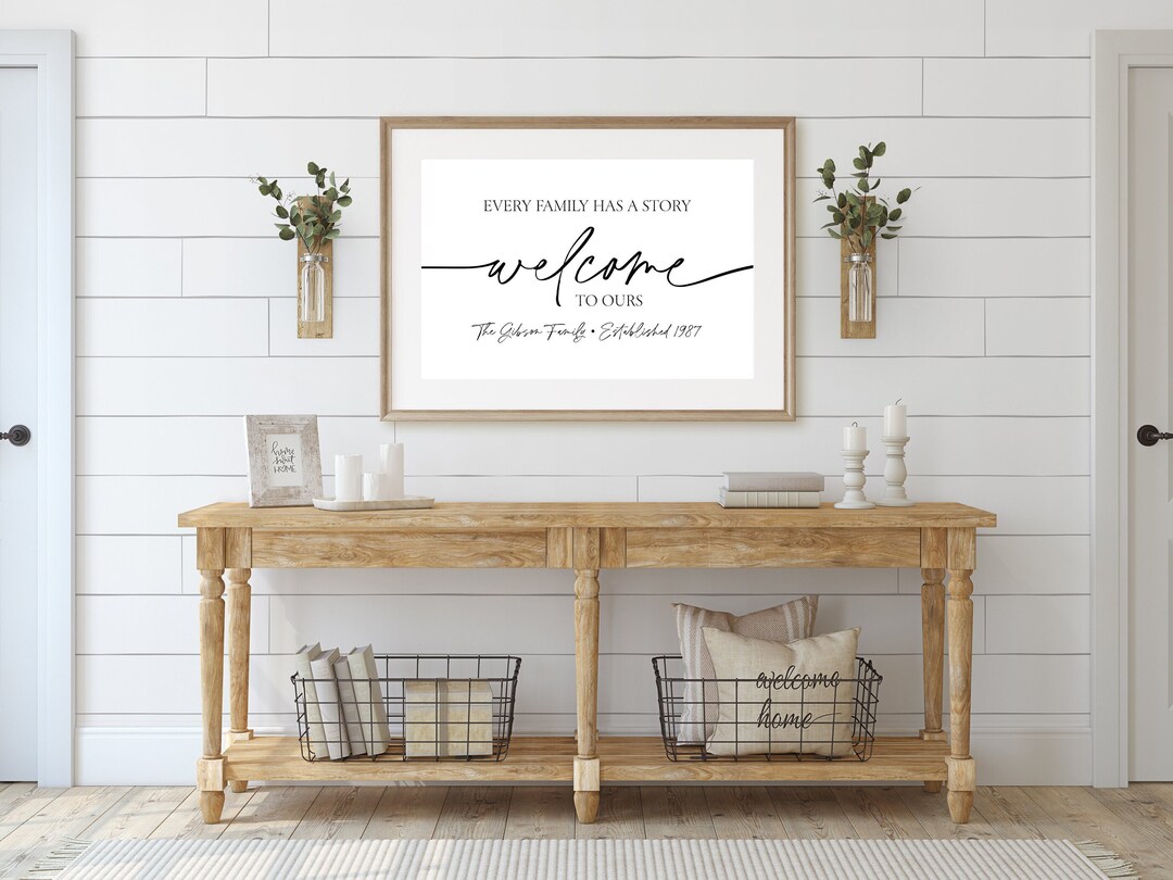 Family Last Name Established Sign, Every Family Has A Story Welcome ...