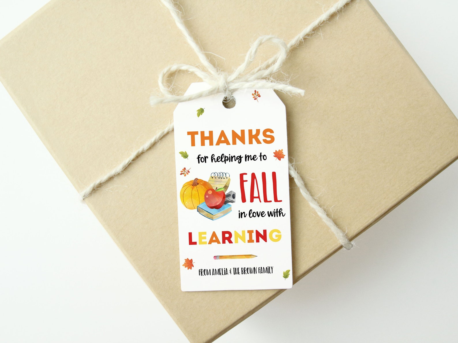 Fall Pumpkin Teacher Gift Tag Thanks for Helping Me to Fall - Etsy UK