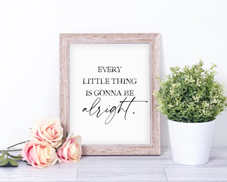 Every Little Thing is Gonna Be Alright Song Lyrics Wall Art | Etsy