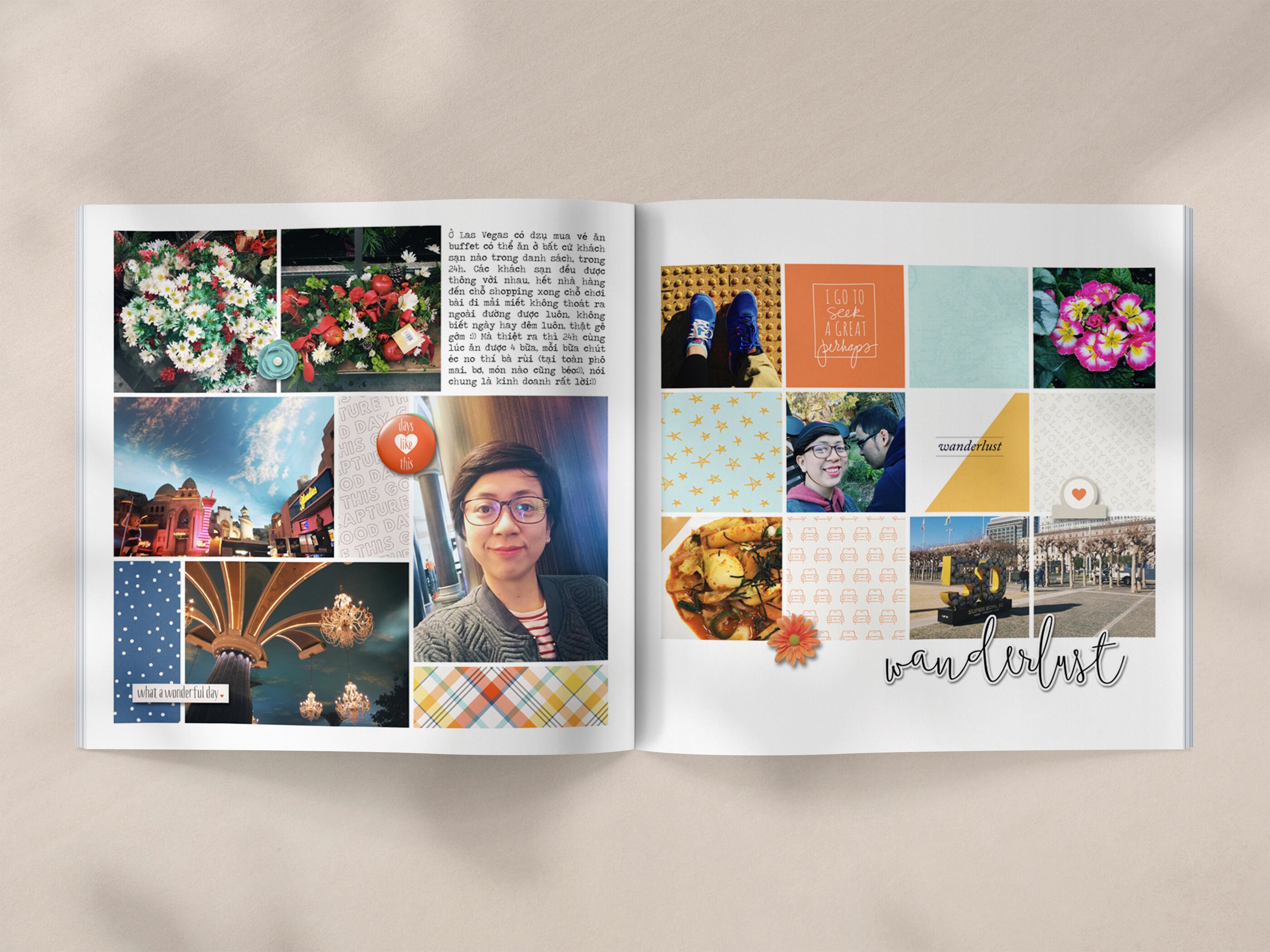 Wanderlust Album Template 1212 Travel Album Square | Etsy