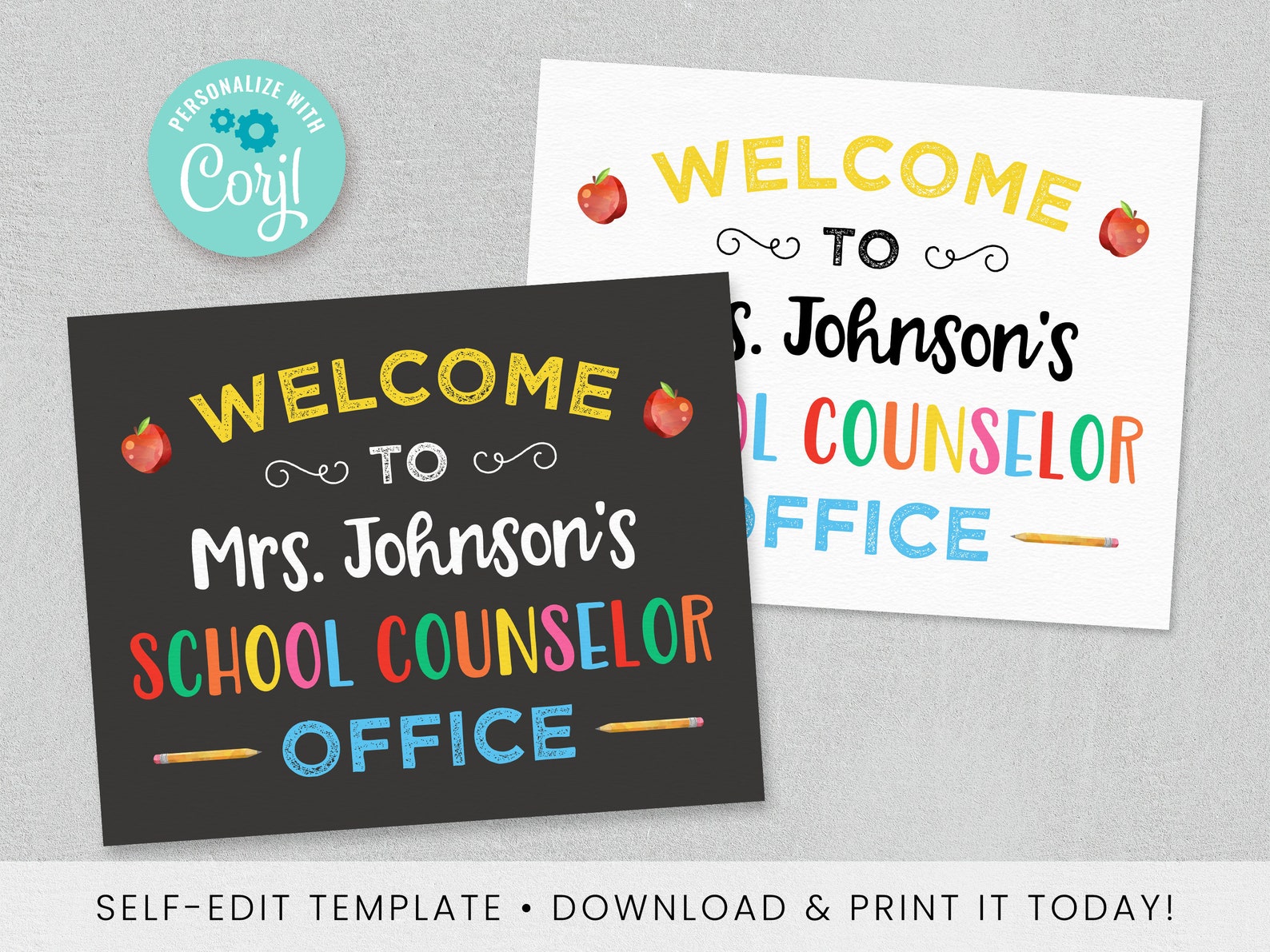 School Counselor Door Sign Editable Child Psychologist | Etsy