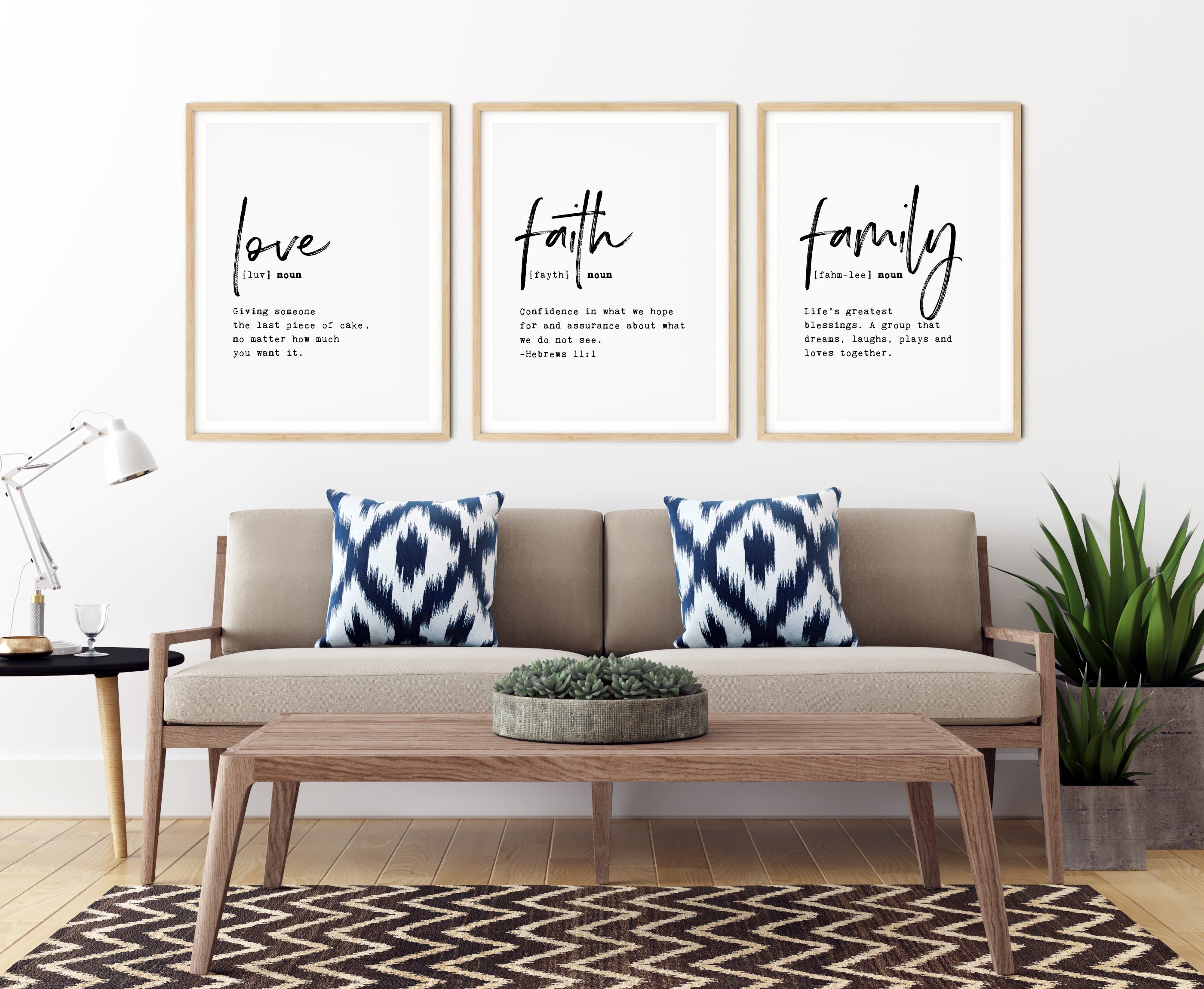 Family Quote Sign Set of 3 Inspirational Wall Arts Positive | Etsy