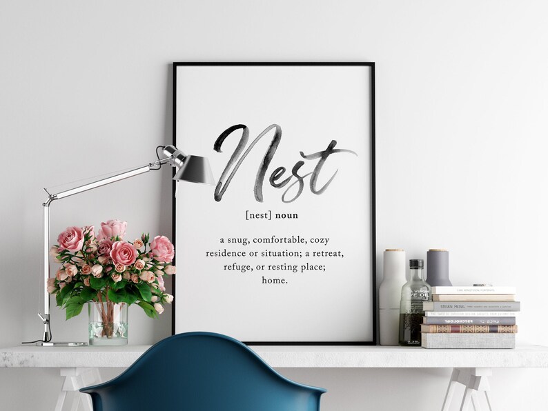 Nest Definition Sign Living Room Decor Home Print - Etsy